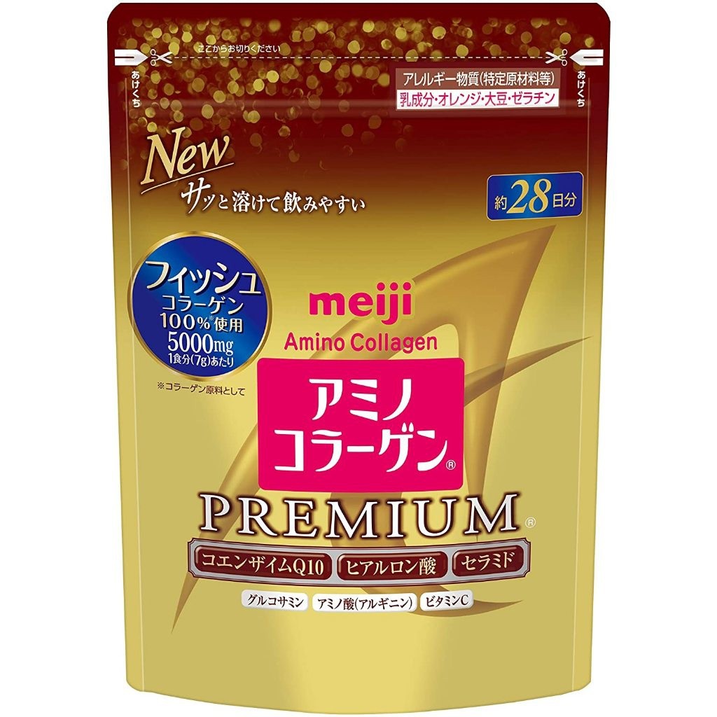 Meiji Amino Collagen Powder Protein powder明治 膠原蛋白粉 粉色28日份袋裝196g 奢華版-璀璨金 金色28日份袋裝 膠原蛋白粉 TBGH ...