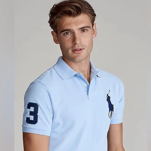 Ralph Lauren polo shirt original pure cotton men short sleeved simple ...