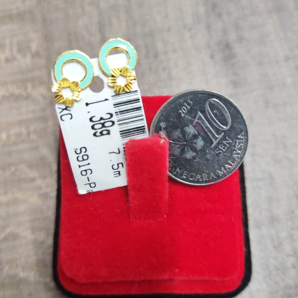 Emas916, Subang Paku Colour Bunga Crki 0.8 cm Pd 6878 P492 | Shopee ...