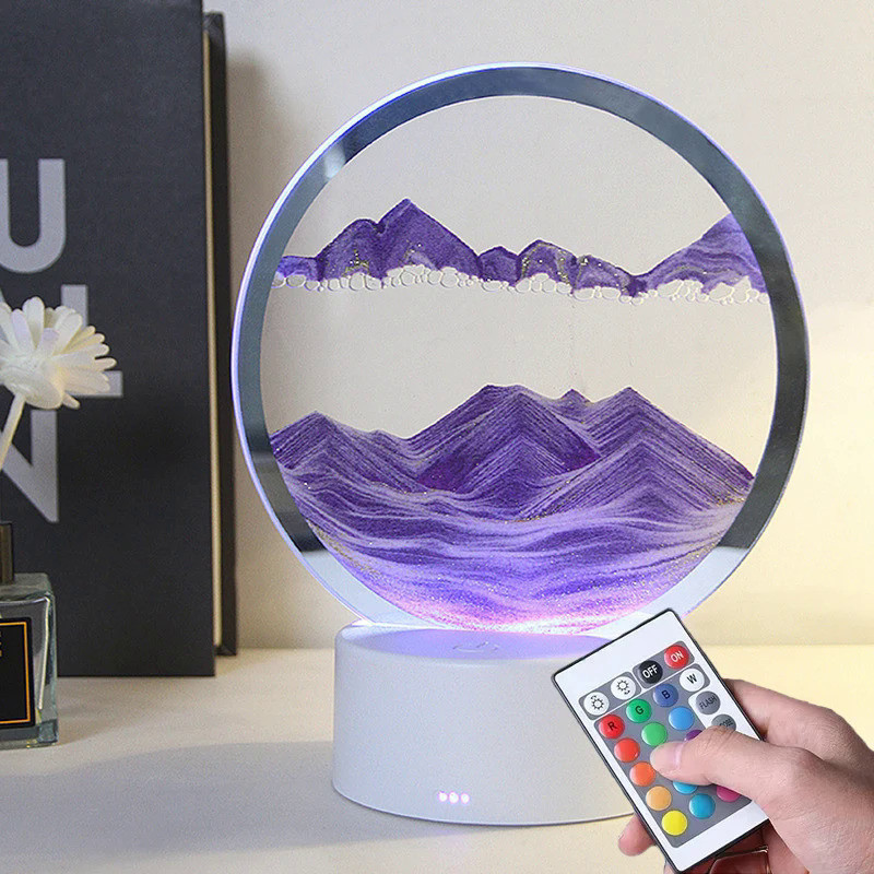 MY LED Moving Sand Art Table Lamp With 7 Color USB Quicksand Night ...