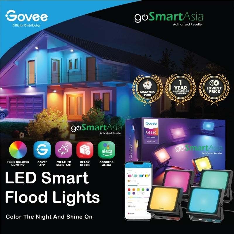 goSmart Asia Govee RGBIC Smart Flood Light Outdoor IP66 Waterproof ...