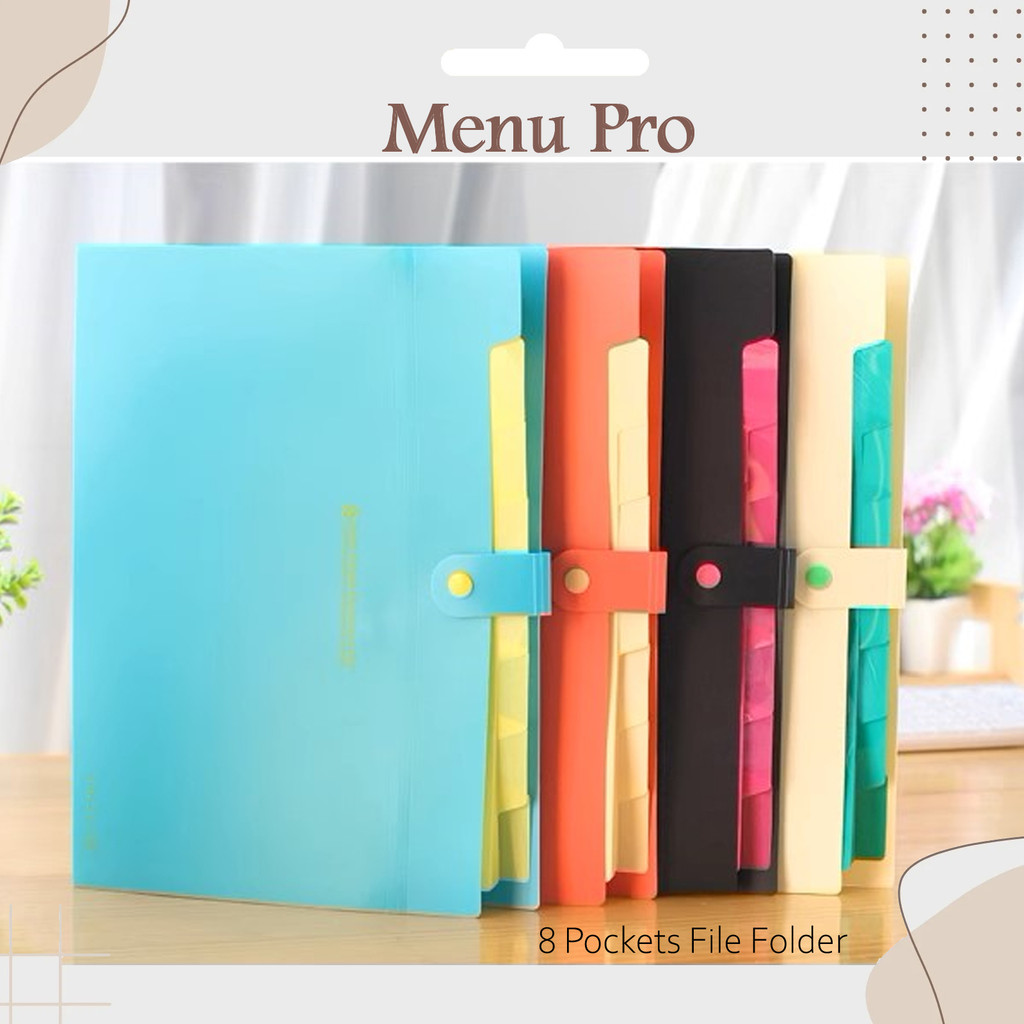 8 Pocket Expanding Accordion File Folder Document Organizer Holder ...