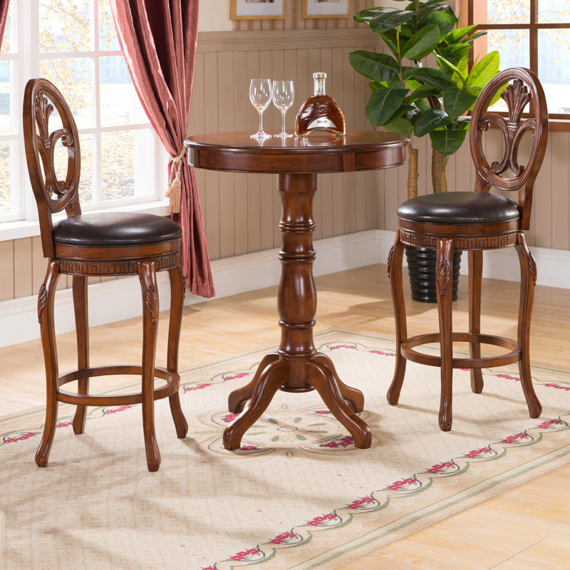 Q-8/American Solid Wood Bar Counter American Bar Table Household round ...