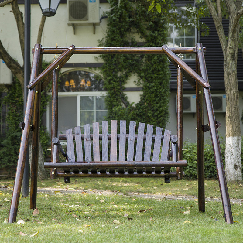 JY-8/Outdoor Wooden Swing Rocking Chair Glider Carbonized Antiseptic ...