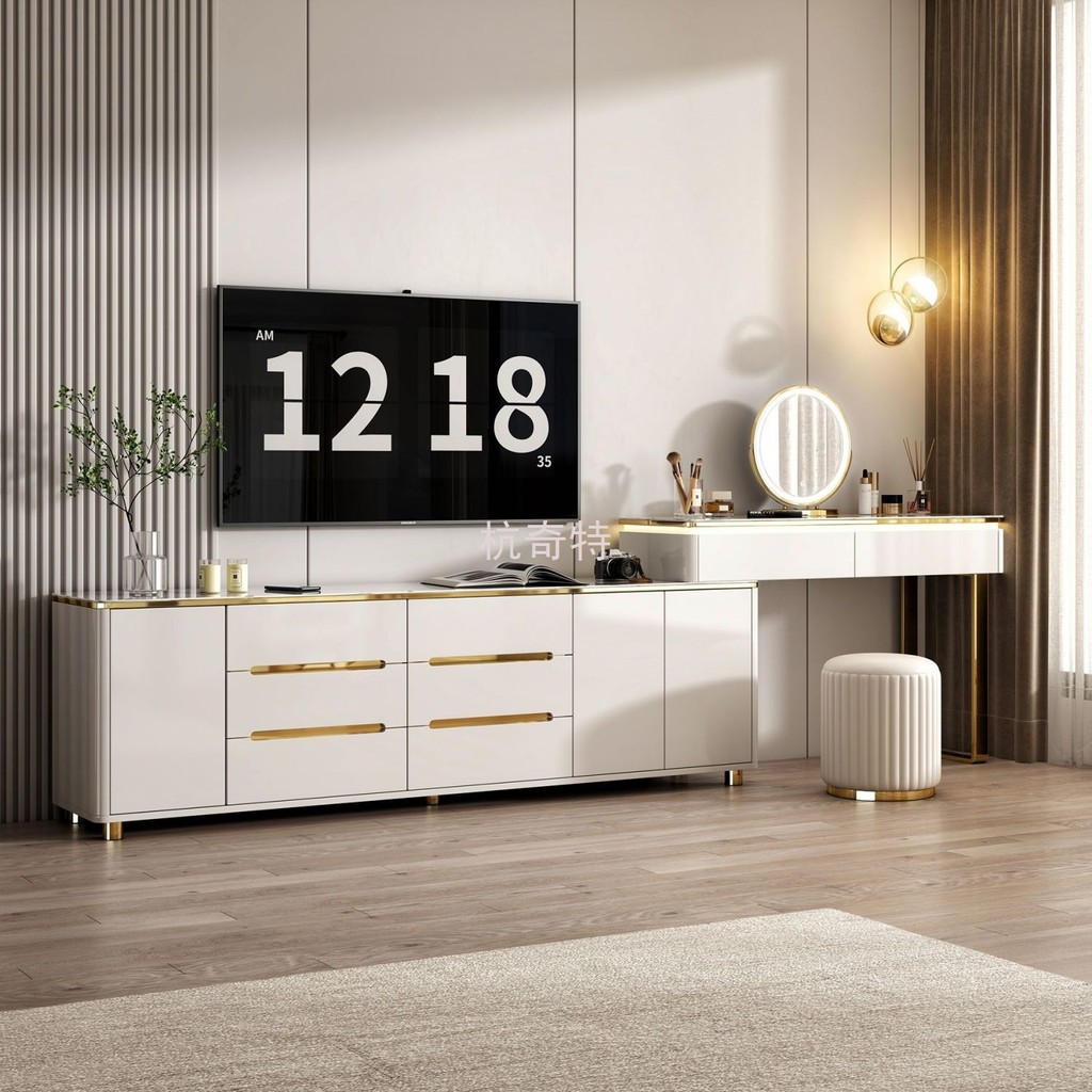 JY-8/H ...4Light Luxury Solid Wood Paint Stone Plate Dressing Table ...