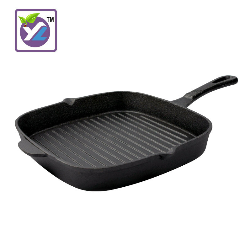 J-K/Cast Iron Pan Teppanyaki Plate Home Cast Iron Steak Frying Pan Flat ...