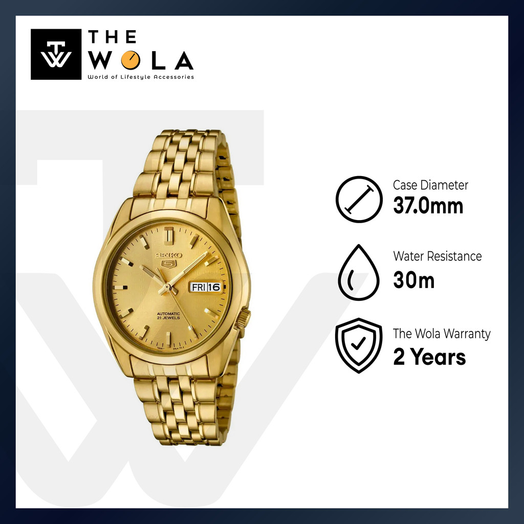 (2 Years Warranty) Seiko 5 Men's Automatic Watch SNK366K1 Gold ...