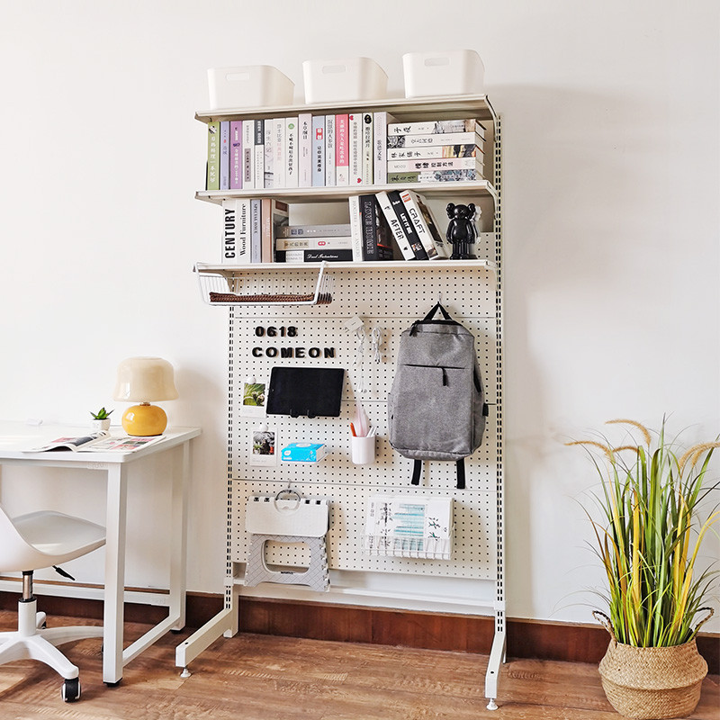 J-H/。Perforated Board Bookshelf Desk Organizer Integrated Floor ...