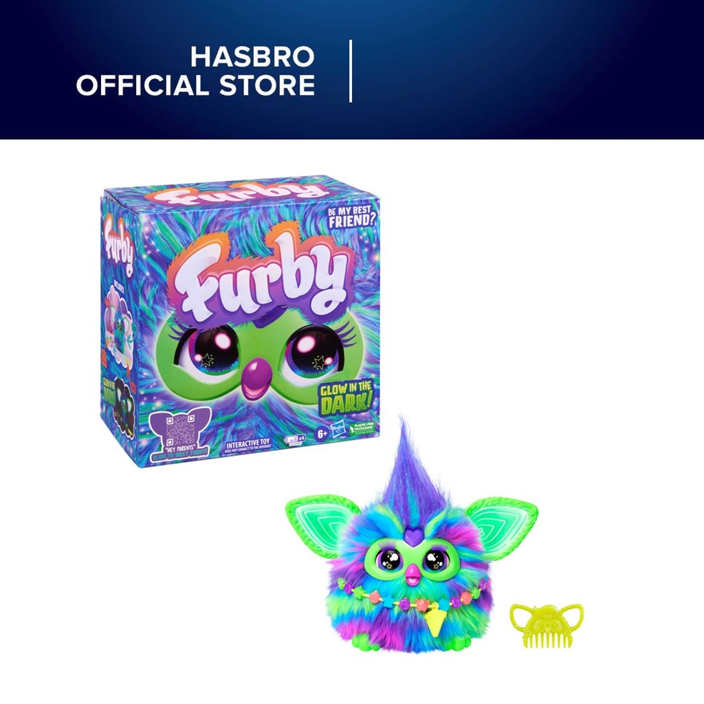 Furby Glow in the Dark Galaxy Edition Plush, Voice Activated ...