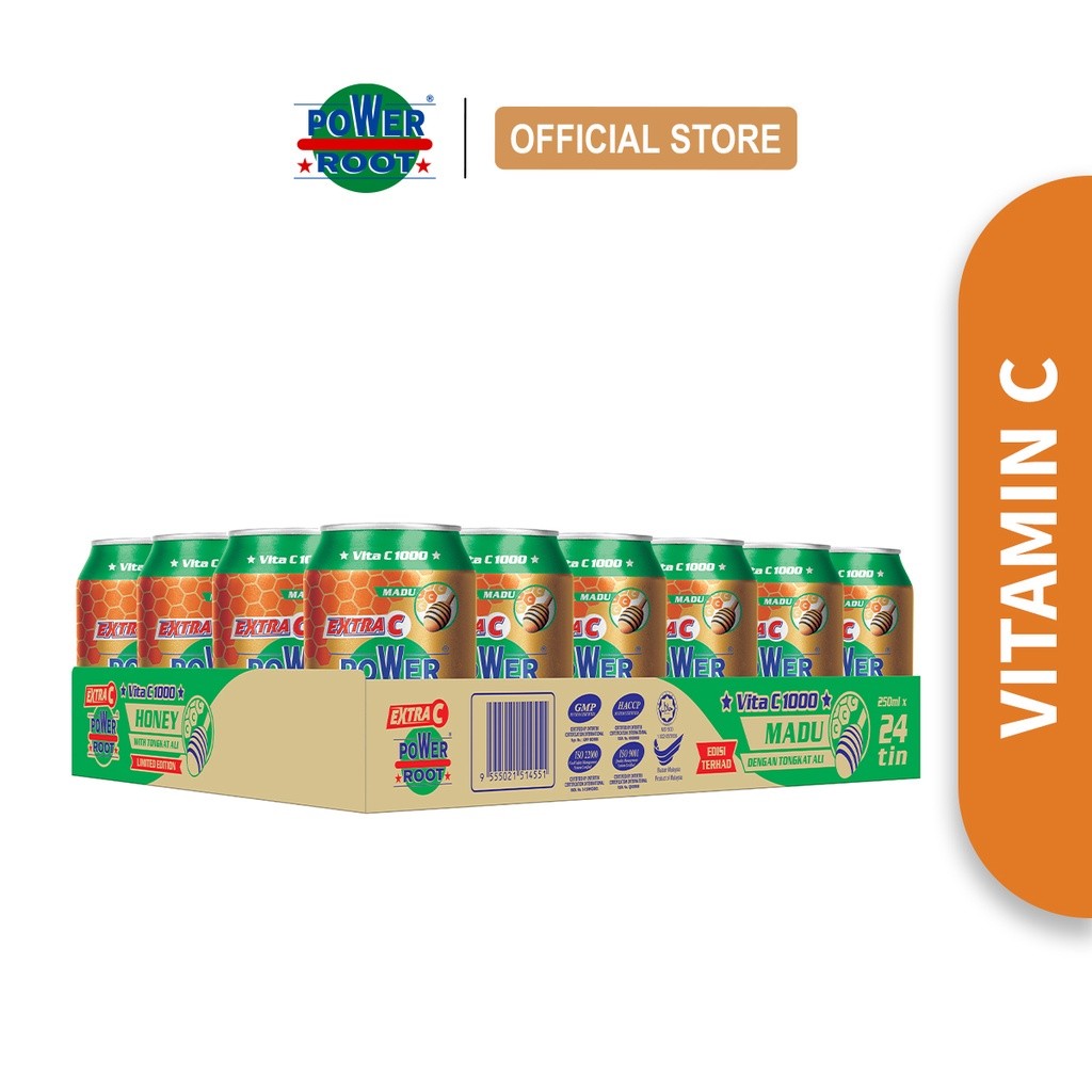Power Root Extra Honey With Vitamin C (250ml X 24 Cans) | Shopee Malaysia