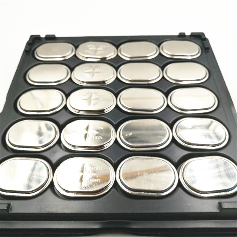 Positive and negative electrode solder joints VARTA Valta V500HT ...