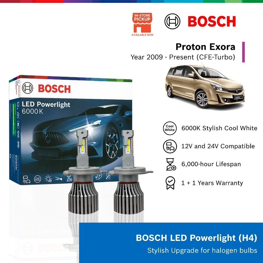 Bosch LED Powerlight Retrofit 6000K Proton Exora CFE Turbo H4 Car ...
