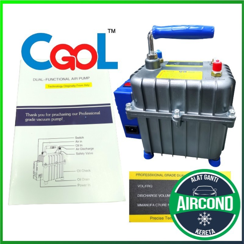 Heavy Duty Vacuum Pump - 2 in 1 with safety Dual Function 28L/min 4Cfm ...