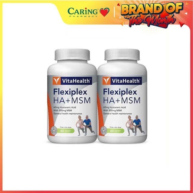 CARING VITA FLEXIPLEX HYALURONIC ACID 60MG + MSM 500MG (60S × 2 ...