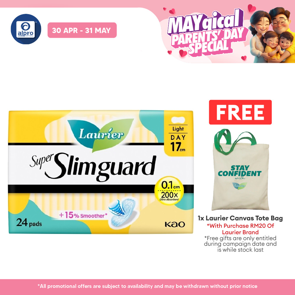 Laurier Super Slim Guard Day 17cm 24s | Ultra Absorbent | Shopee Malaysia