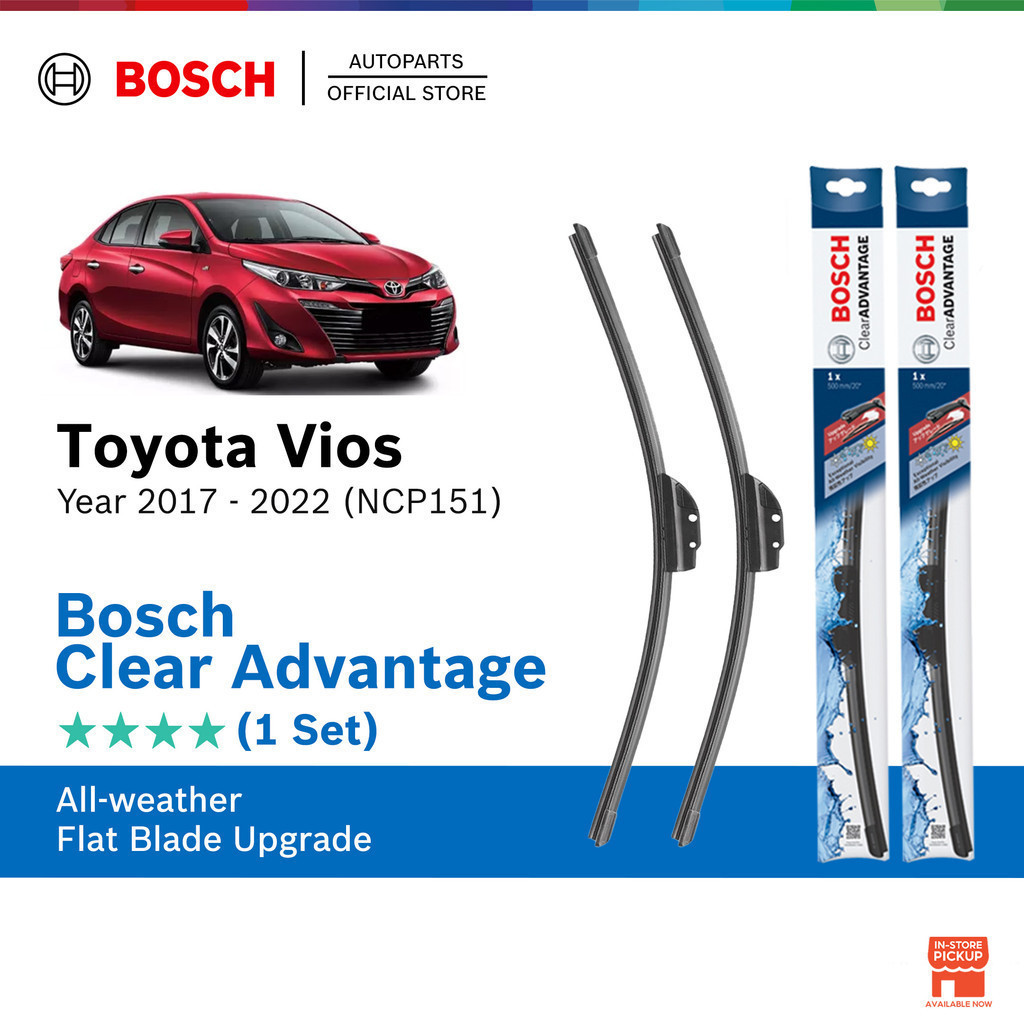 Bosch Clear Advantage U Hook Wiper Set for Toyota Vios NSP151 (24"/14 ...