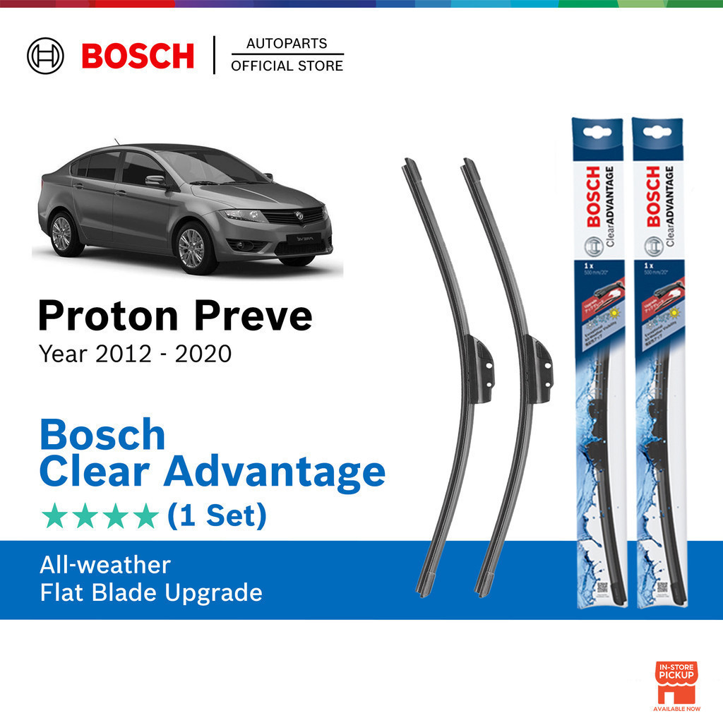 Bosch Clear Advantage U Hook Wiper Set untuk Proton Preve (BCA24"/BCA16") | Shopee Malaysia