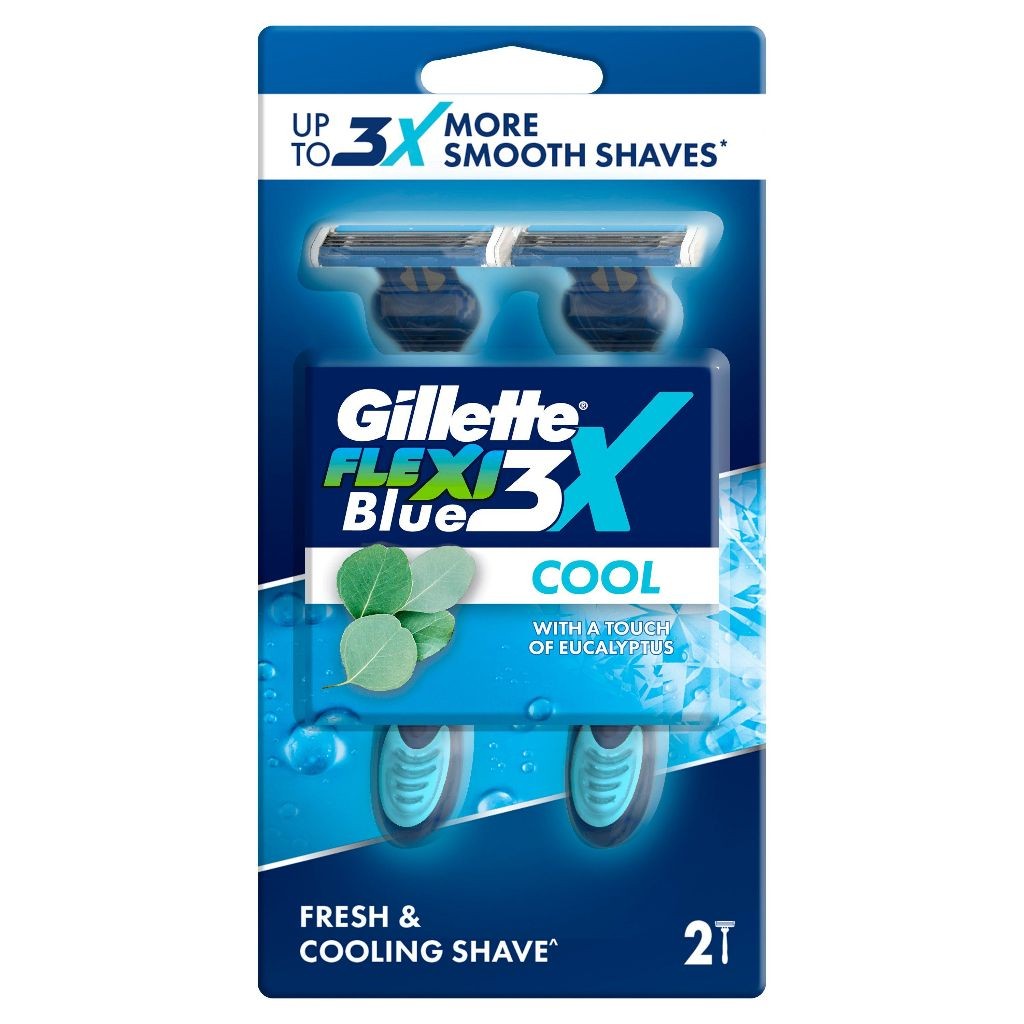 [East Malaysia] Gillette Blue3X Flexi COOL Disposable Razor, 2 pack ...
