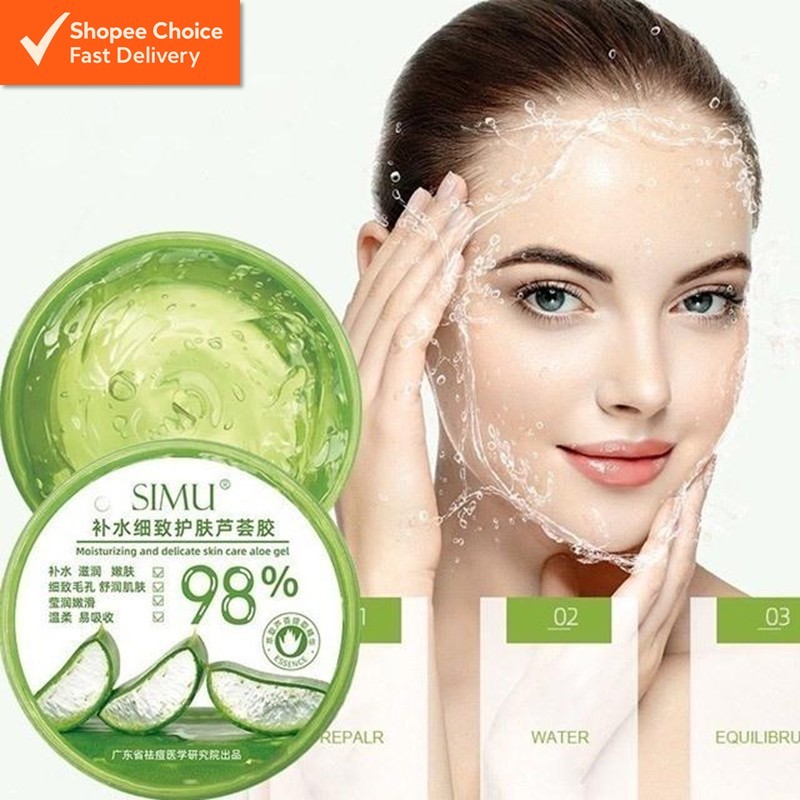 SIMU Aloe Vera Gel (300ml) - Moisturizing & Hydrating Acne Gel for Mild ...