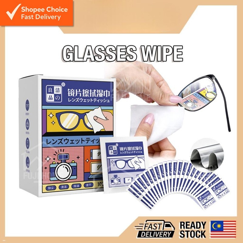 Spectacles Cleaning Wipes – 100pcs Individually Packed Wet Tissues for ...