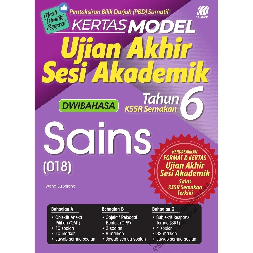 Sasbadi: Kertas Model: Sains + Science: UASA: Tahun + Year 6: KM23RSA6 ...