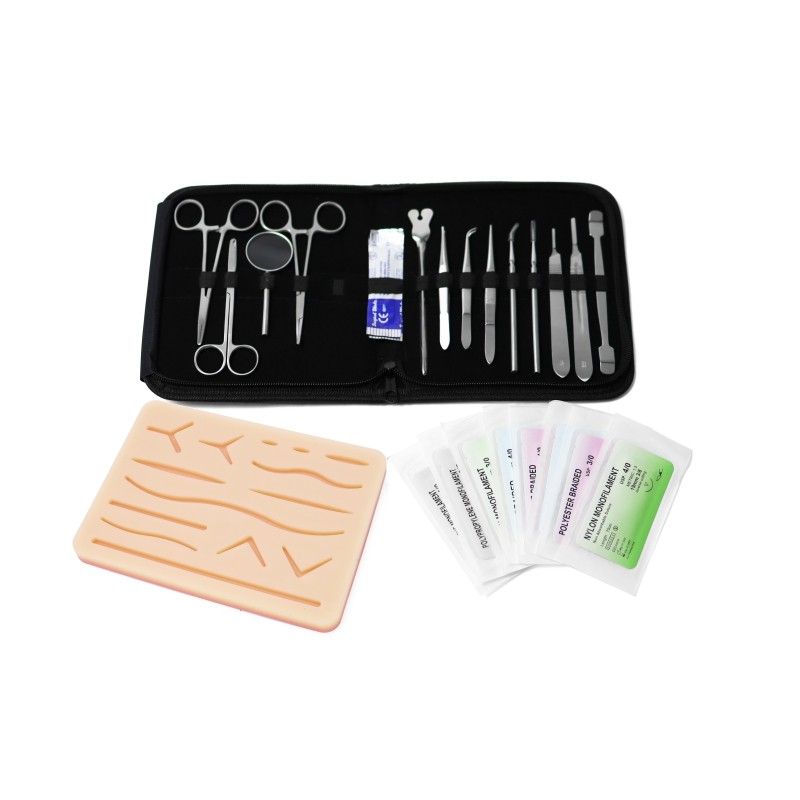 Large Suture Dissection Kit with Suture Practice Skin Pad, Suture ...