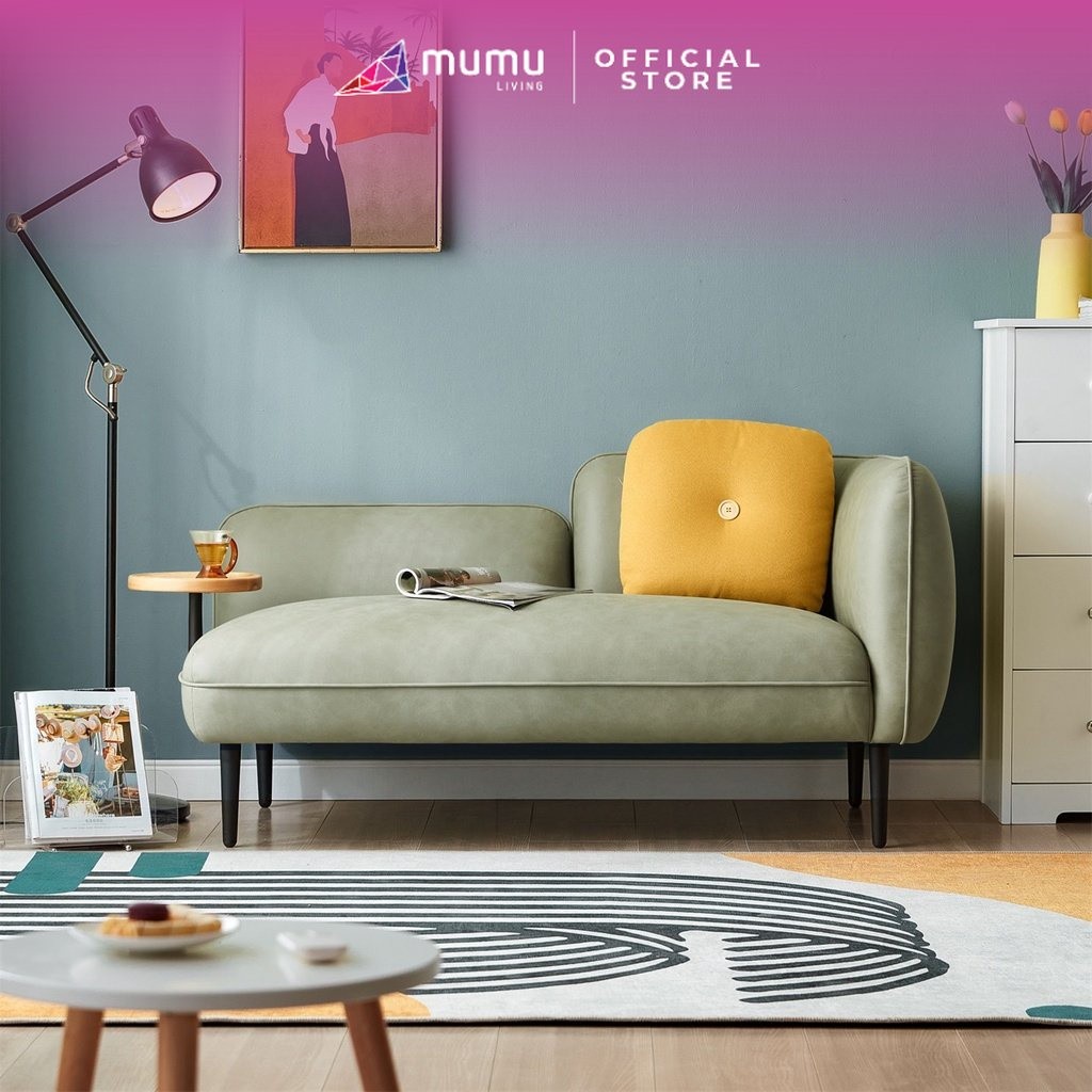 [MUMU Living] Minni Leathaire Space Saving Chaise with Side Table ...