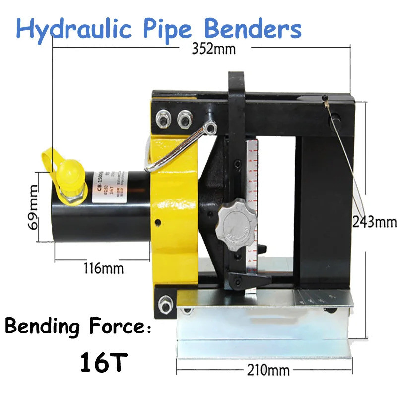 Hydraulic Pipe Bending Machine Hydraulic Copper Busbar Bender Brass Pressing Tool CB-150D ...