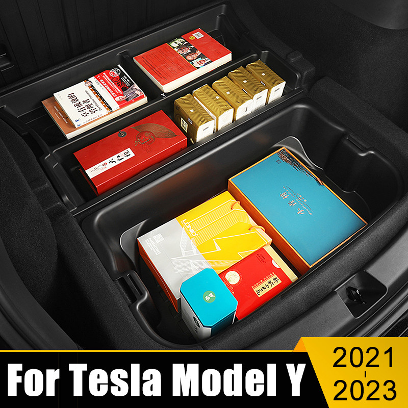 For Tesla Model Y 2021 2022 2023 2024 TPE Car Trunk Spare Tire Storage ...