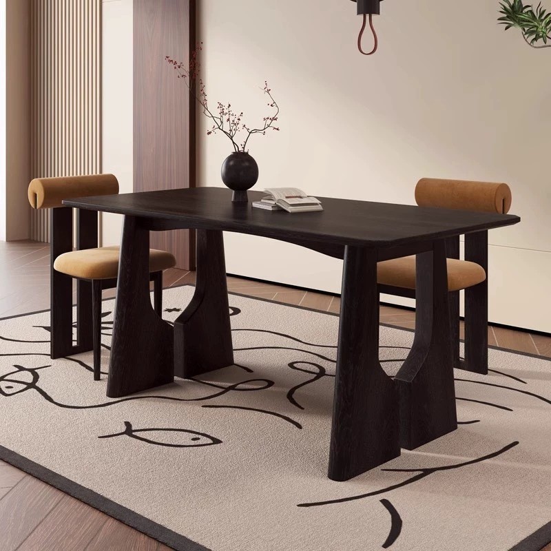 HY-6/French Retro All Solid Wood Dining Table Rectangular Silent Wind ...