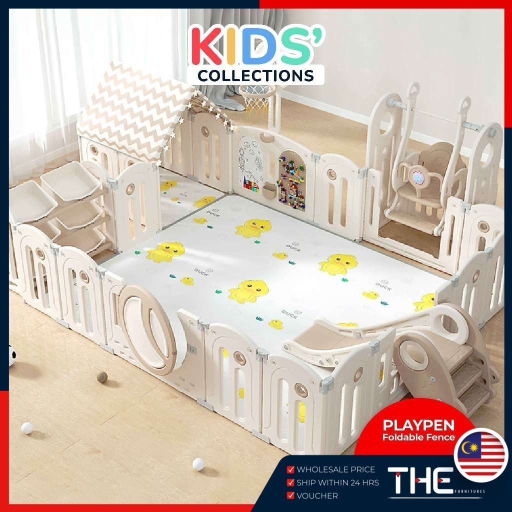 THE Safety Baby Playpen Kids Fence Kids Foldable Gaming Fence Game ...