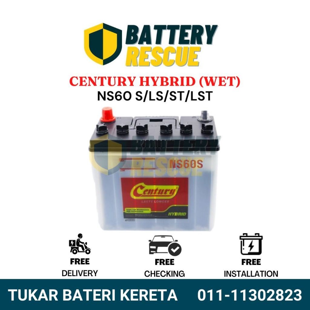 [Installation Available] NS60 | NS60S | NS60L | NS60LS | Century Hybrid Wet Car Battery Bateri ...