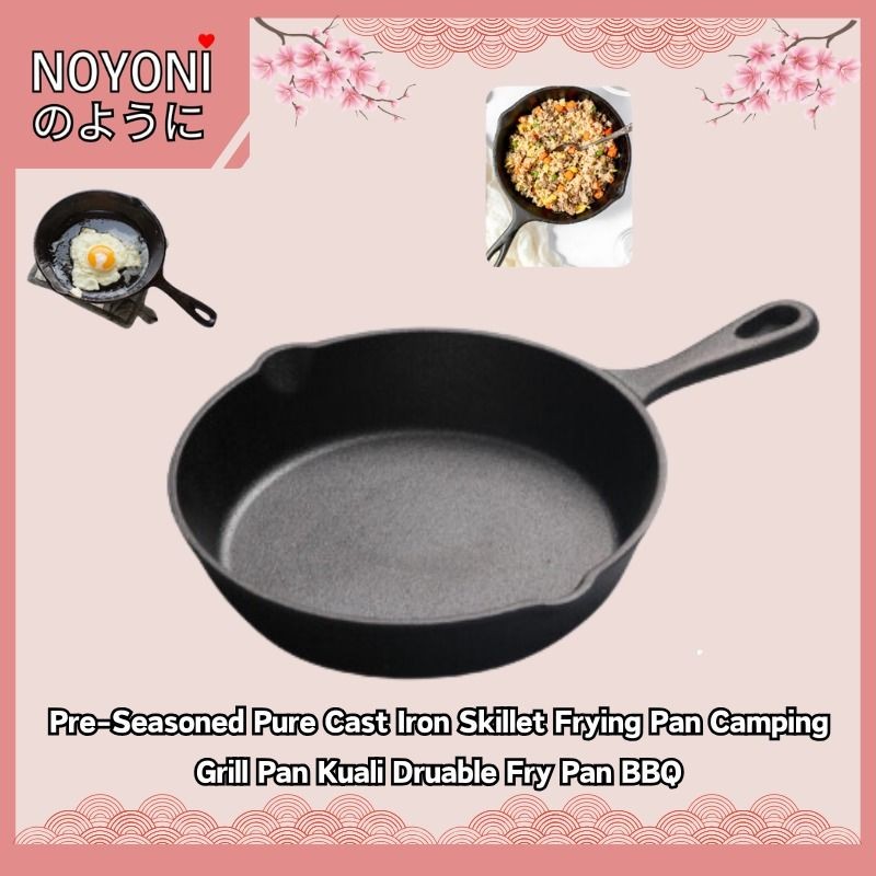 (HARGA RENDAH)Pre-Seasoned Pure Cast Iron Skillet NonStick FryingPan ...