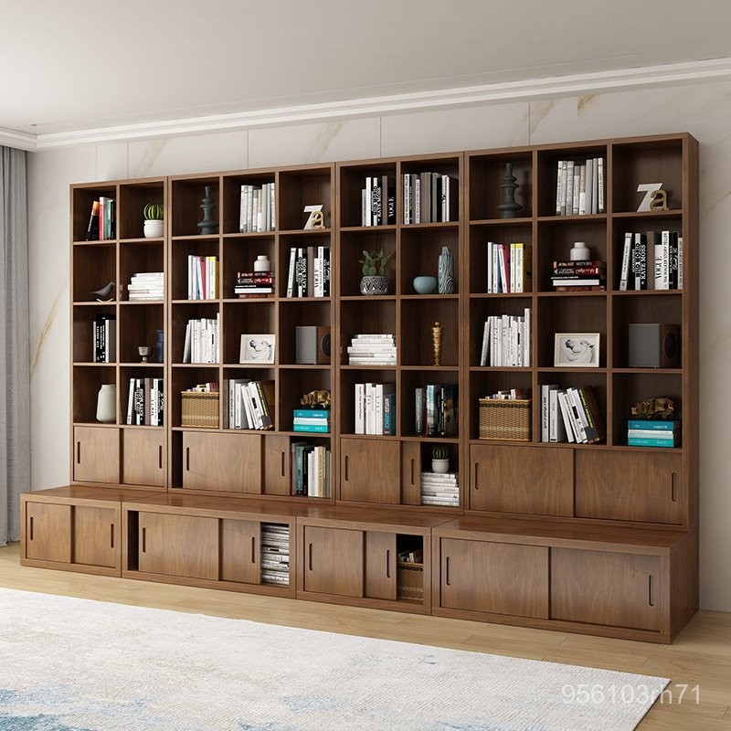 Contact seller/Solid Wood Bookshelf Floor Shelf Grillwork Living Room ...