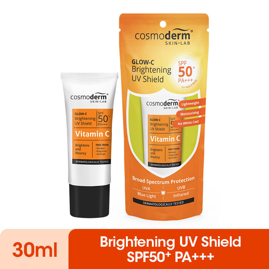 COSMODERM Glow-C Brightening UV Shield 30ml | Shopee Malaysia