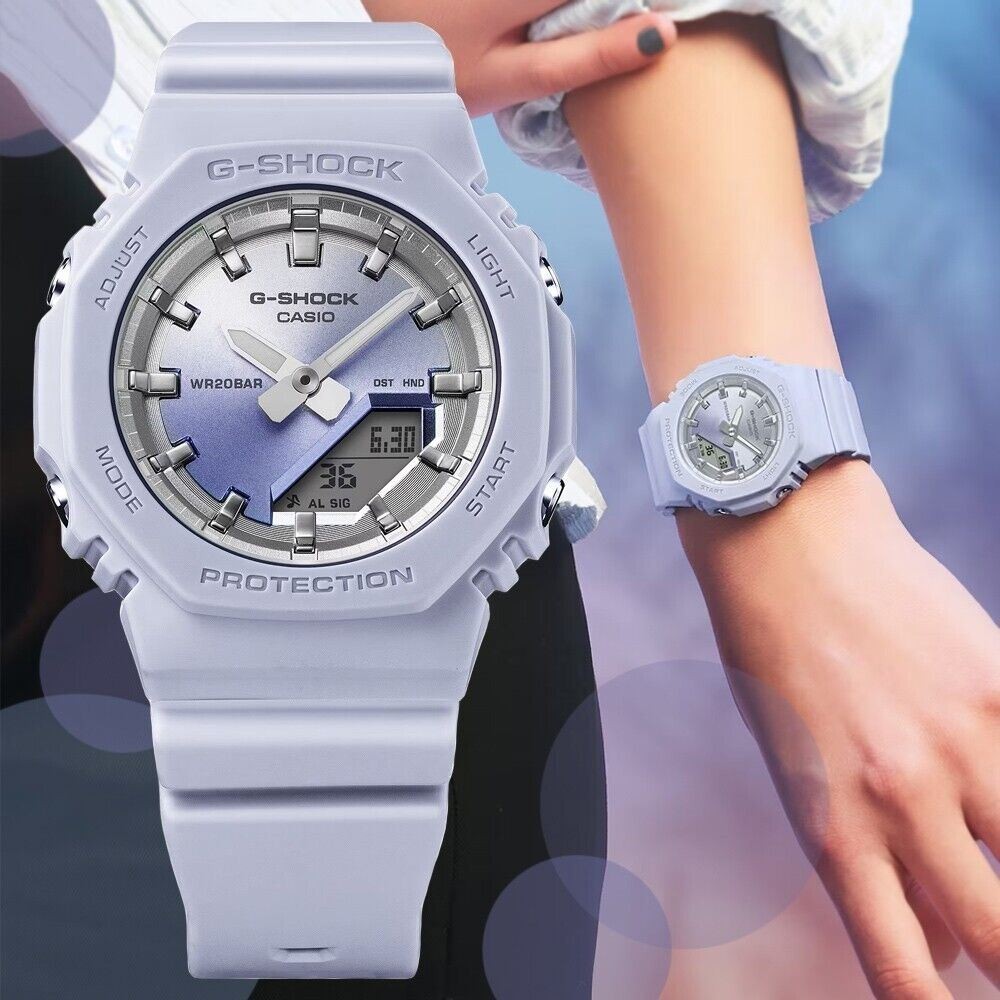 Casio G-Shock GMA-P2100SG-2A Lavender Blue Analog Digital Ladies Casual ...
