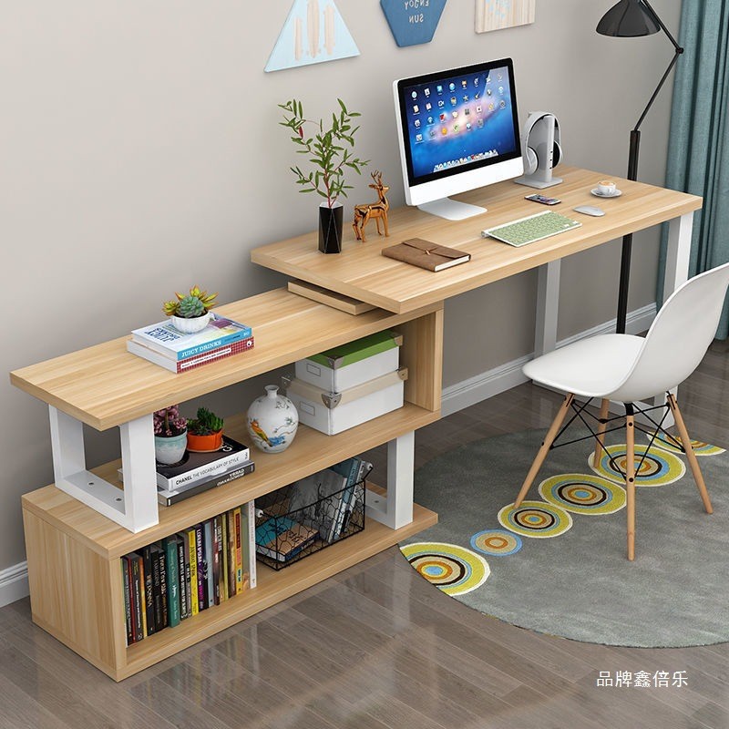JY-8/Corner Desk Desktop Computer Desk with a Bookcase Integrated Desk ...