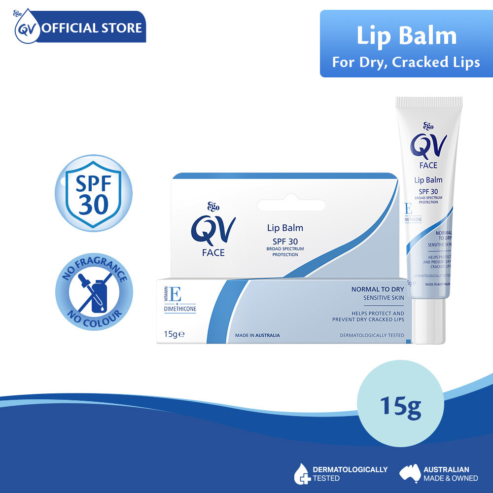 QV Face Refresh Lip Balm 15g | SPF 30 | Softens and Protects Dry & Sensitive Lips | Shopee Malaysia
