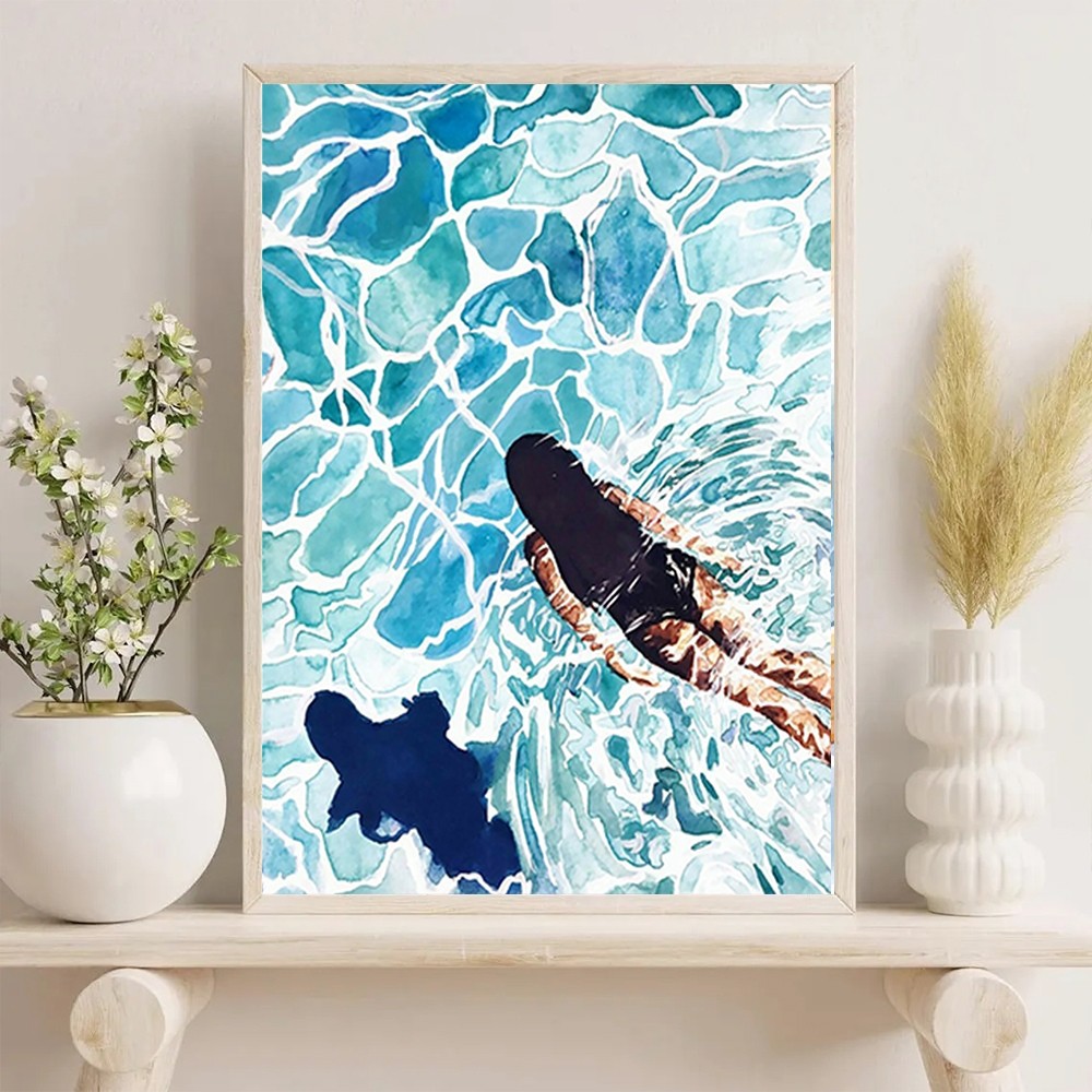 ACANDYL Paint By Numbers Kit, Swimming Pool Girl, 40x50cm, DIY Digital ...
