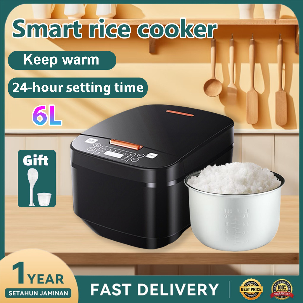Rice cooker 6L Big Rice Cooker Multifunction Smart Screen Periuk Nasi Elektrik Non-Stick Pot ...