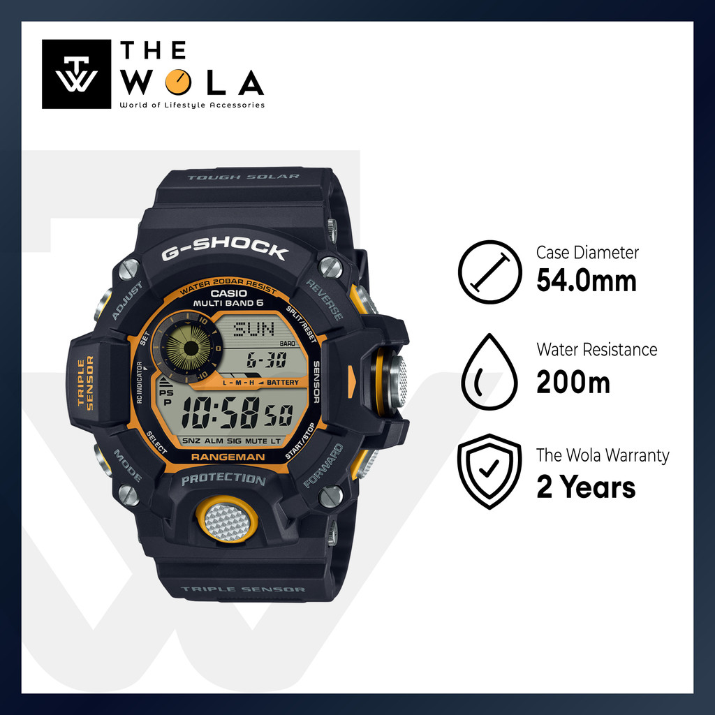 (2 Years Warranty) Casio G-Shock Master of G-Land Rangeman GW-9400Y-1 Men Digital Watch Black ...