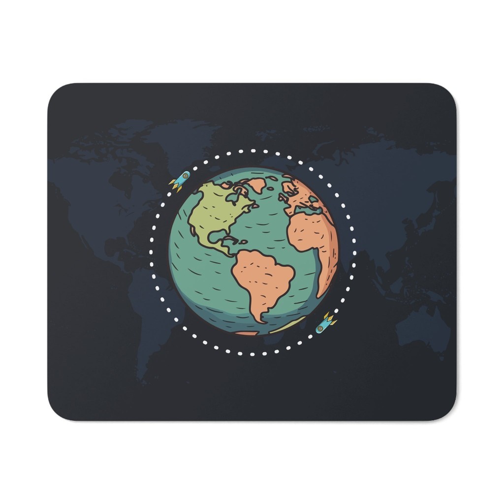 Dark Cerulean Illustrative Earth Mouse Pad | Shopee Malaysia