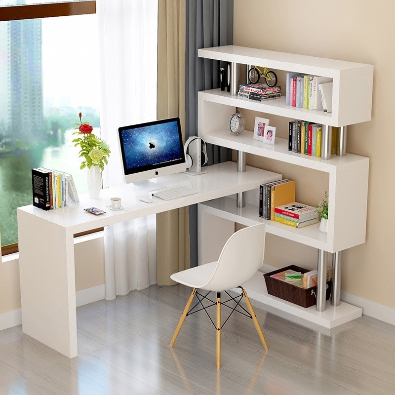 JY-8/Corner Bookshelf and Bookcase Desktop Computer Desk with Desk ...