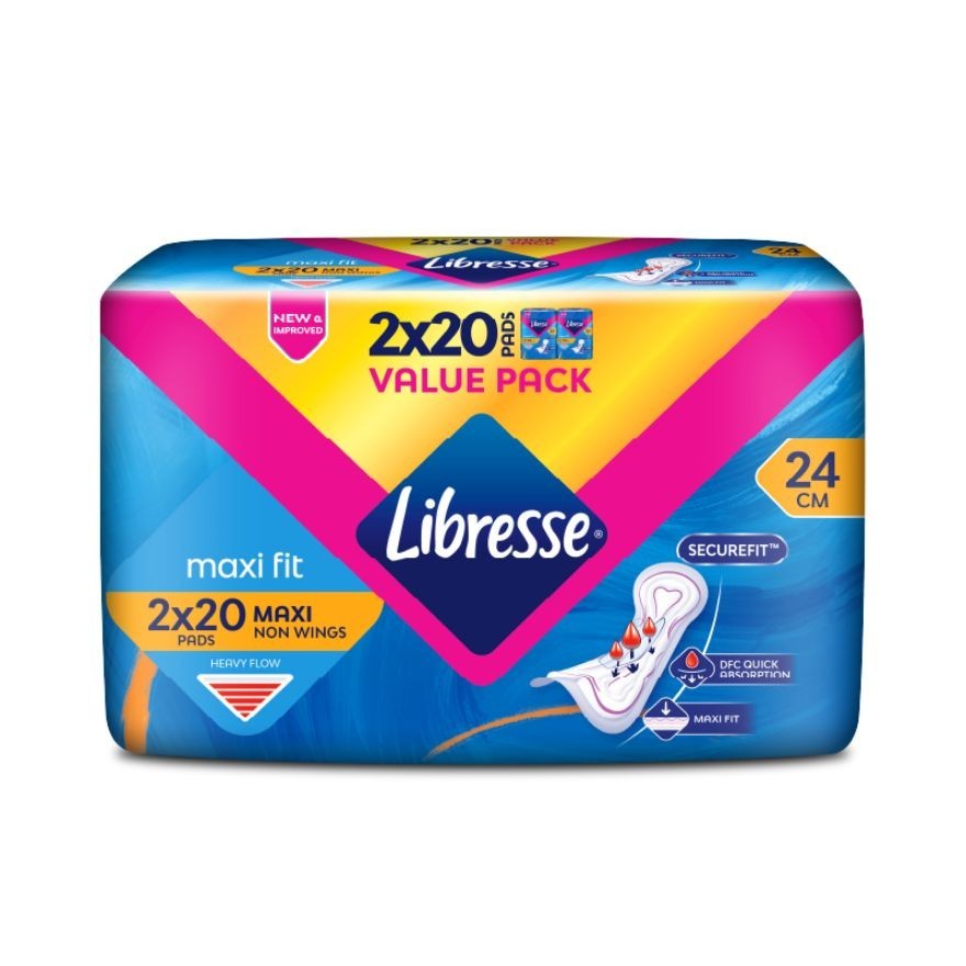 LIBRESSE Maxi Non-Wings Disposable Sanitary Pad24CM 2X20S | Shopee Malaysia