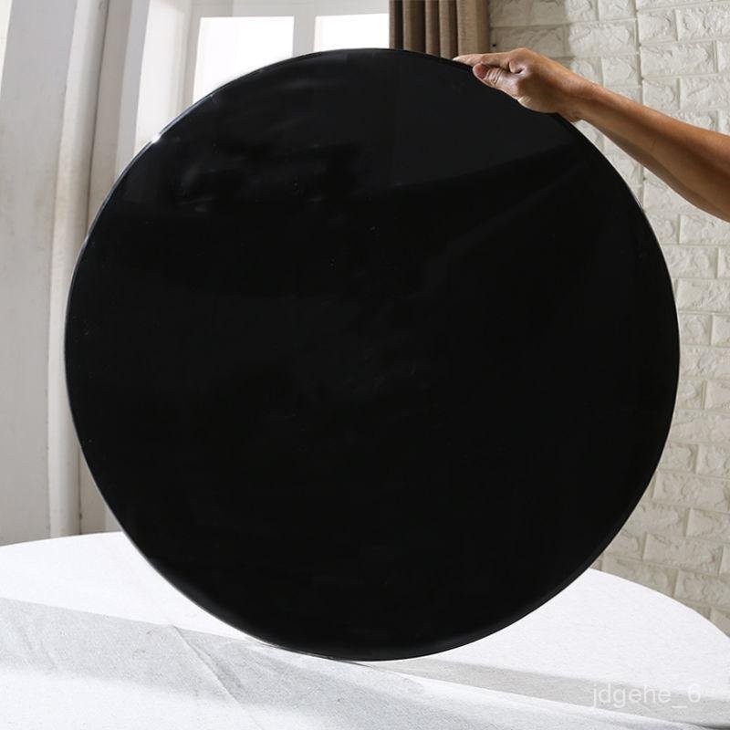 K-Y】Round Black Tempered Glass Top Home Hotel Dining Table Round Table ...