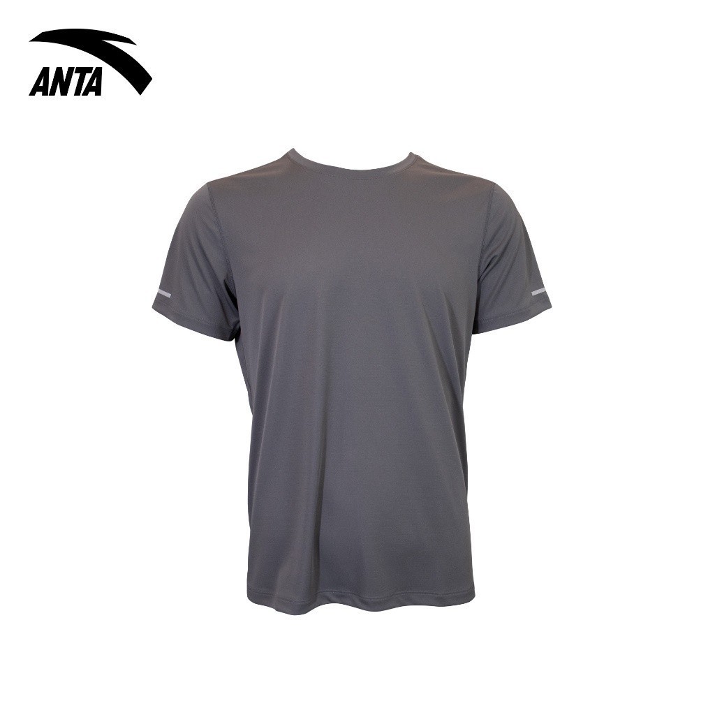 ANTA Men A-COOL II Racing Training Short Sleeve Tee-Dark Grey | Shopee ...