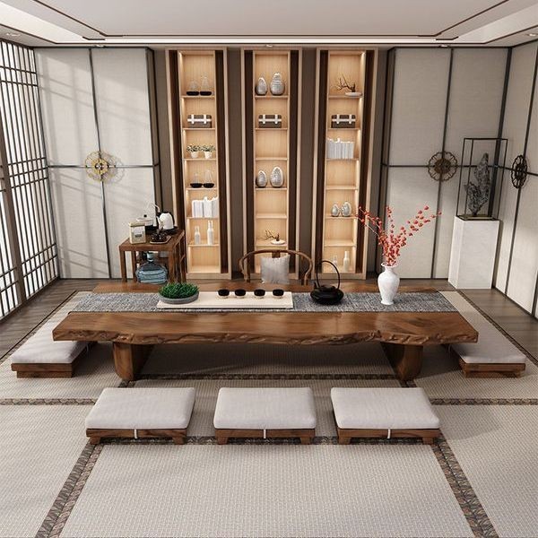 J-H/Solid Wood Low Table Japanese Style Tea Table Tatami Pine Large ...