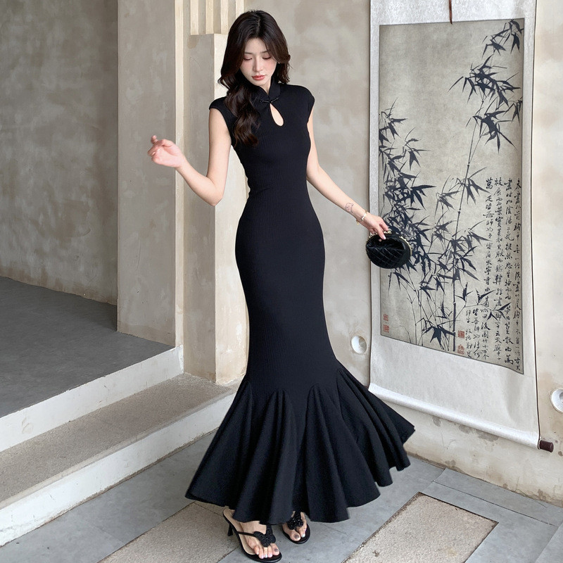 New Chinese cheongsam fishtail dress female | Shopee Malaysia
