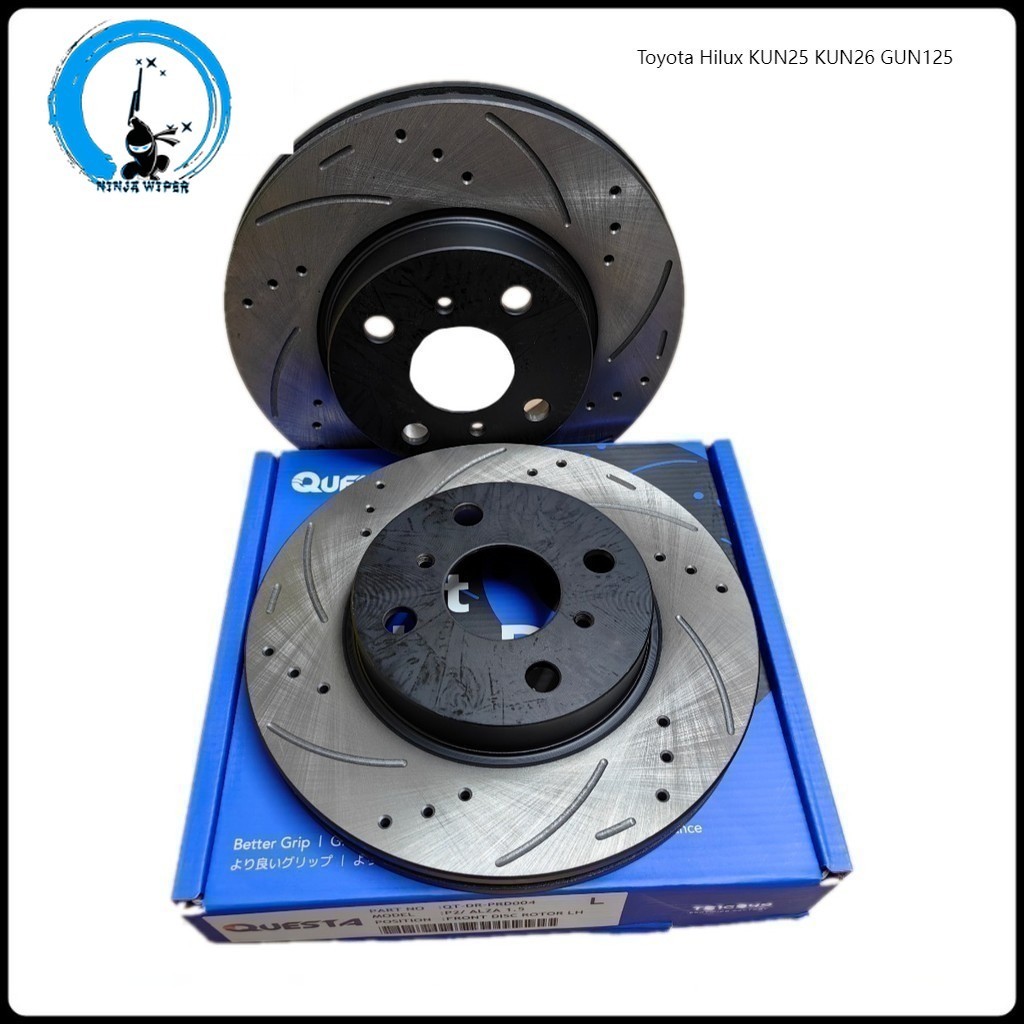 Original Questa High Performance Front Disc Rotor - Hilux KUN25 KUN26 ...