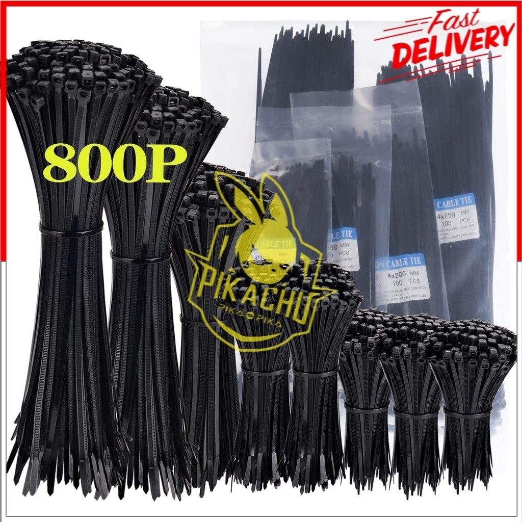 Nylon Cable Tie Black Cable Management Pengikat Kabel Hitam 100PCS ...